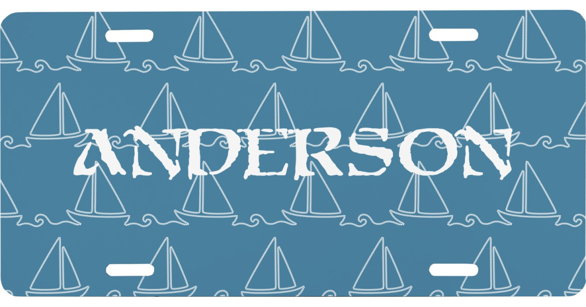Custom Rope Sail Boats Front License Plate (Personalized) | YouCustomizeIt
