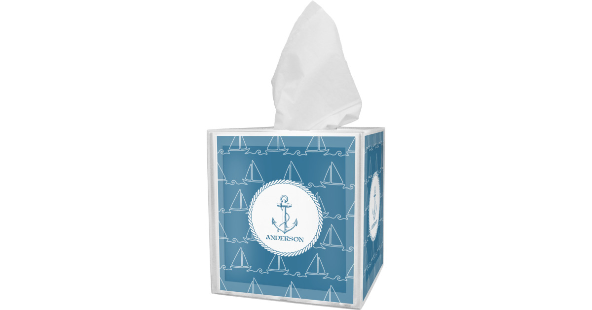 Custom Rope Sail Boats Tissue Box Cover (Personalized) | YouCustomizeIt