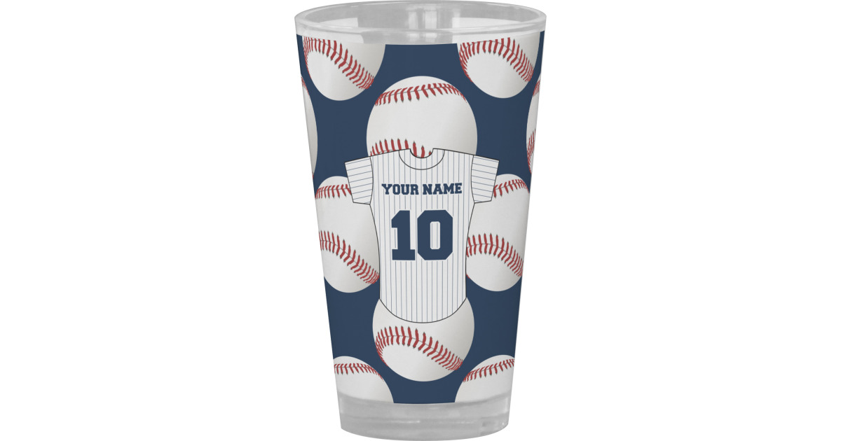 Custom Baseball Jersey Pint Glass - Full Color (Personalized ...